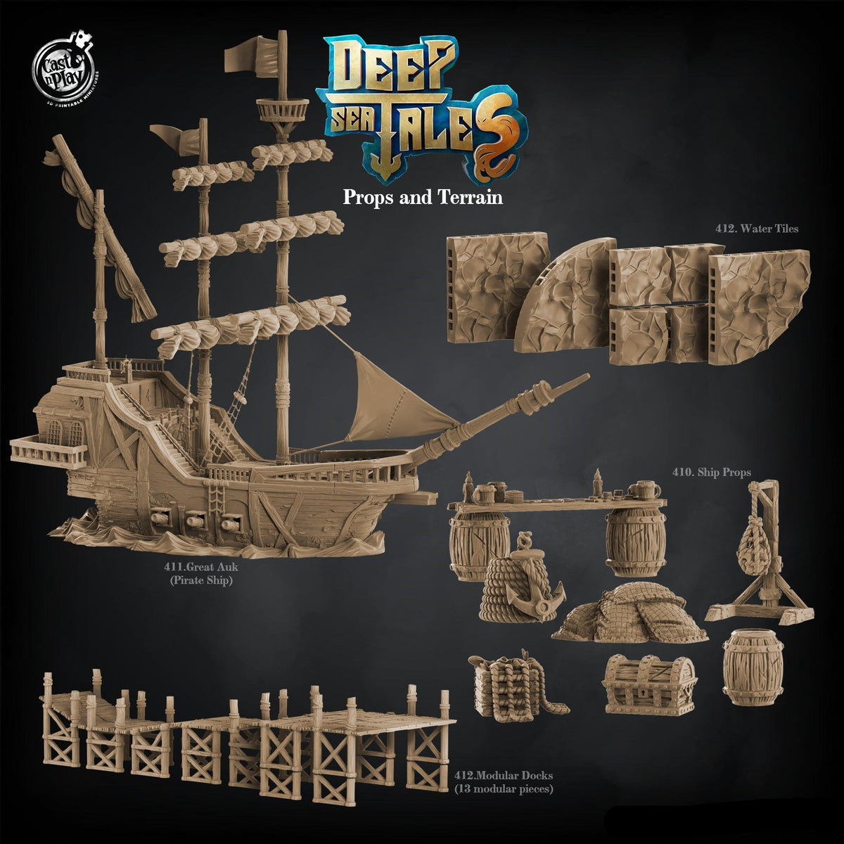 3D Printed Cast n Play Ship Props 28mm 32mm D&D – 3D Printing Boss