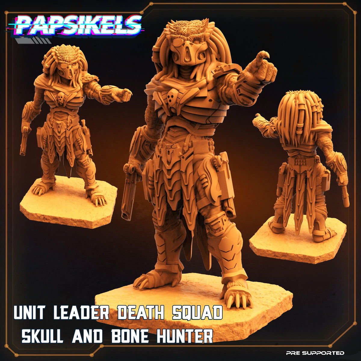 3D Printed Papsikels Sci-Fi Unit Leader Death Squad Skull And Bone Hunter - 28mm 32mm – 3D ...