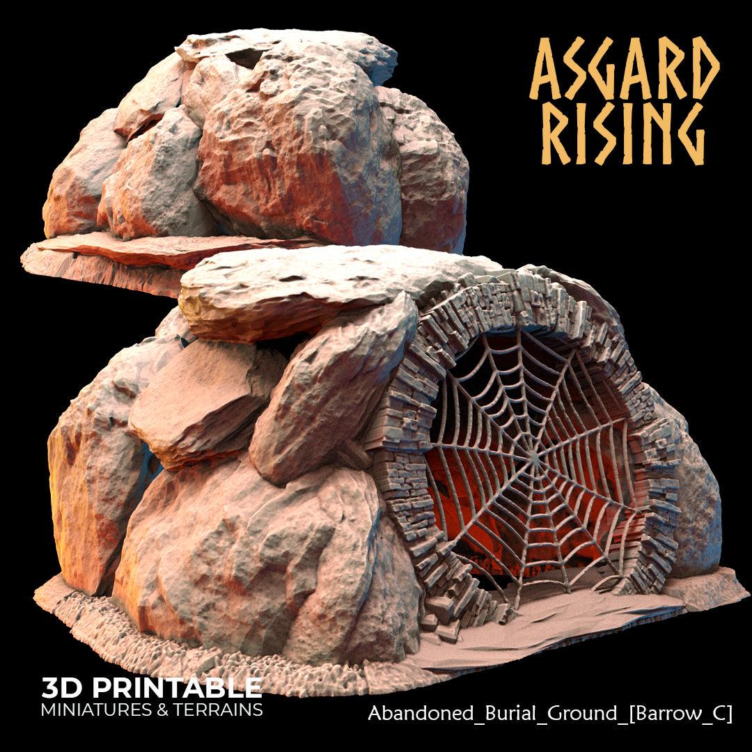 3D Printed Asgard Rising Abandoned Burial Ground Burrows 28 32 mm ...