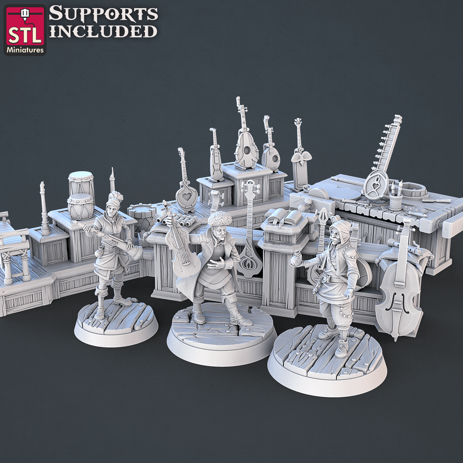 3D Printed STL Miniatures Music Store Set | 28 - 32mm War Gaming D&D ...
