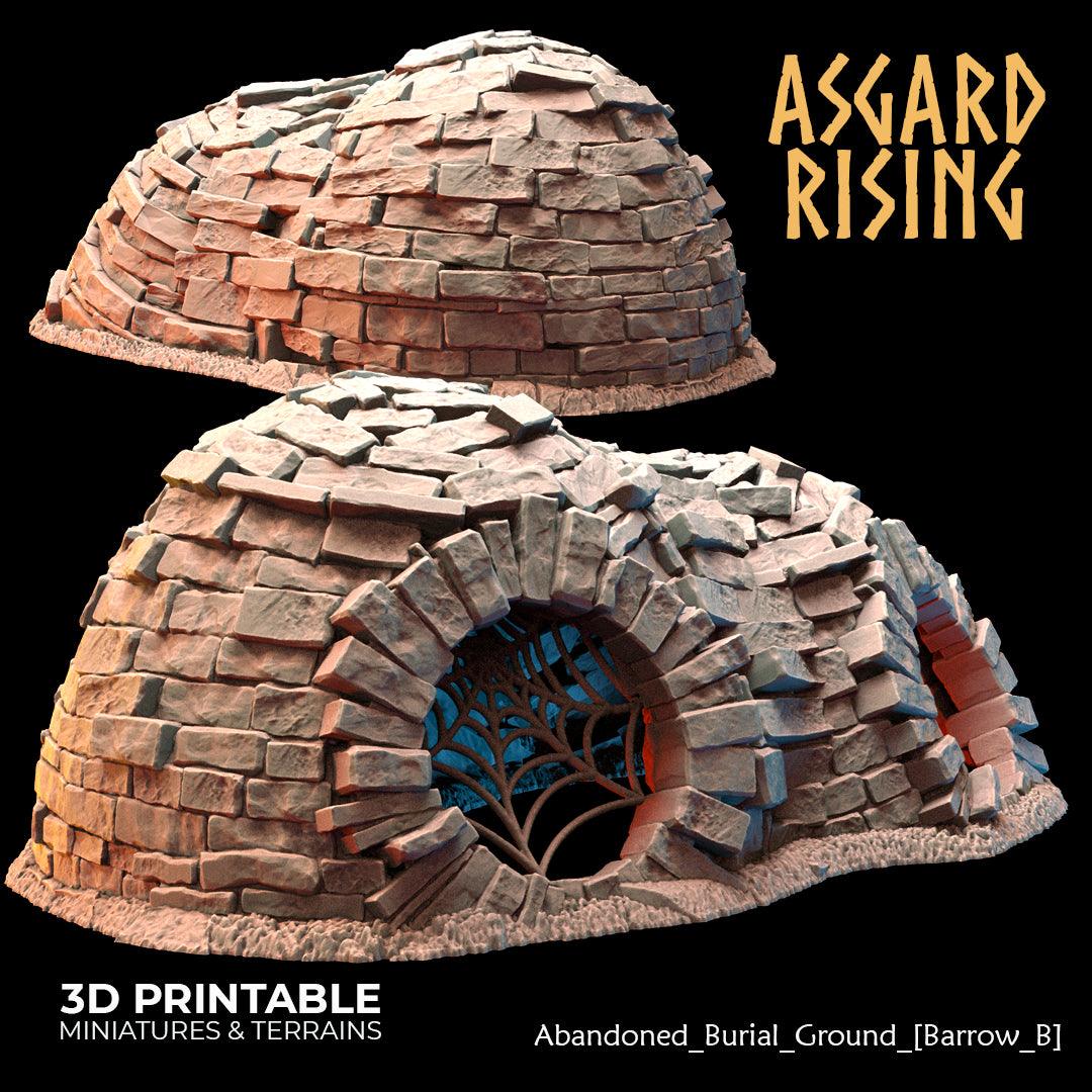 3D Printed Asgard Rising Abandoned Burial Ground Burrows 28 32 mm ...