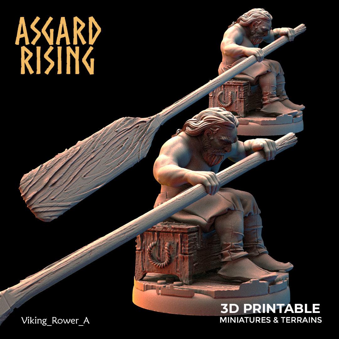 3D Printed Asgard Rising Viking Sailors Rowers 28 32 mm Wargaming DnD ...