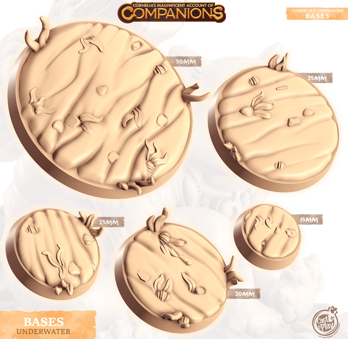 3D Printed Cast n Play Underwater Bases Companion's Bases - Master Pack ...