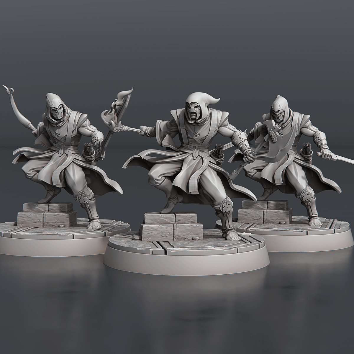 3D Printed STL Miniatures Temple Guardians Set 28 - 32mm War Gaming D&D ...