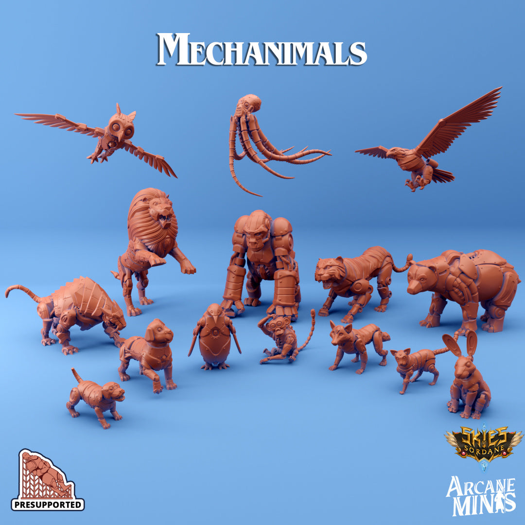 3D Printed Sordane Publishing Arcane Minis Mechanimal Fox Mechanimals ...