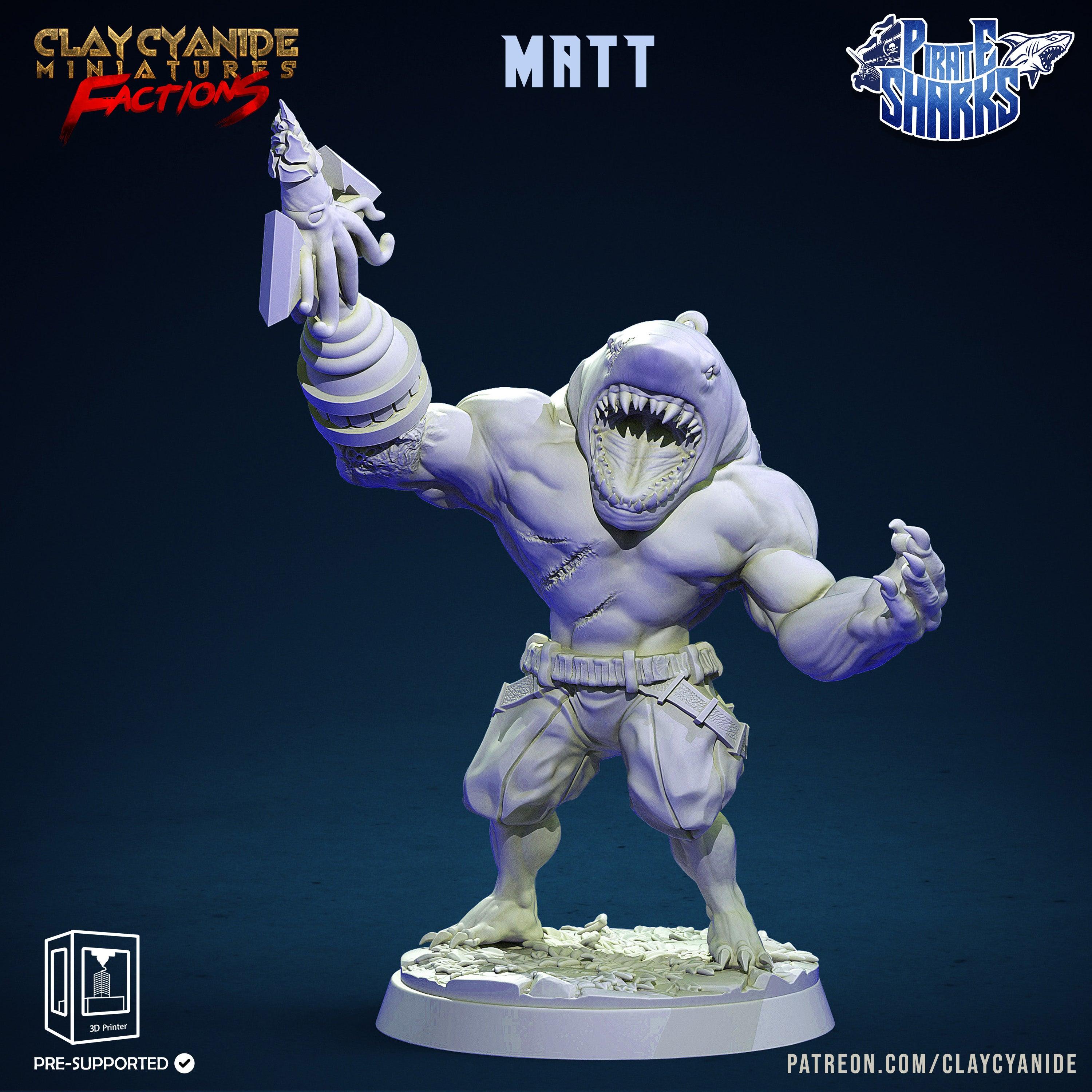 3D Printed Clay Cyanide Pirate Sharks Factions Tribes Wargrounds ...
