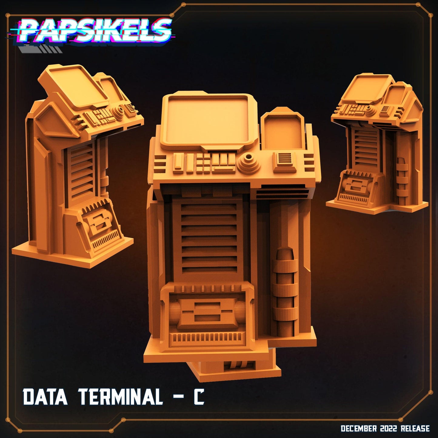 3D Printed Papsikels Cyberpunk Sci-Fi Data Terminal Set 1 - 28mm 32mm ...