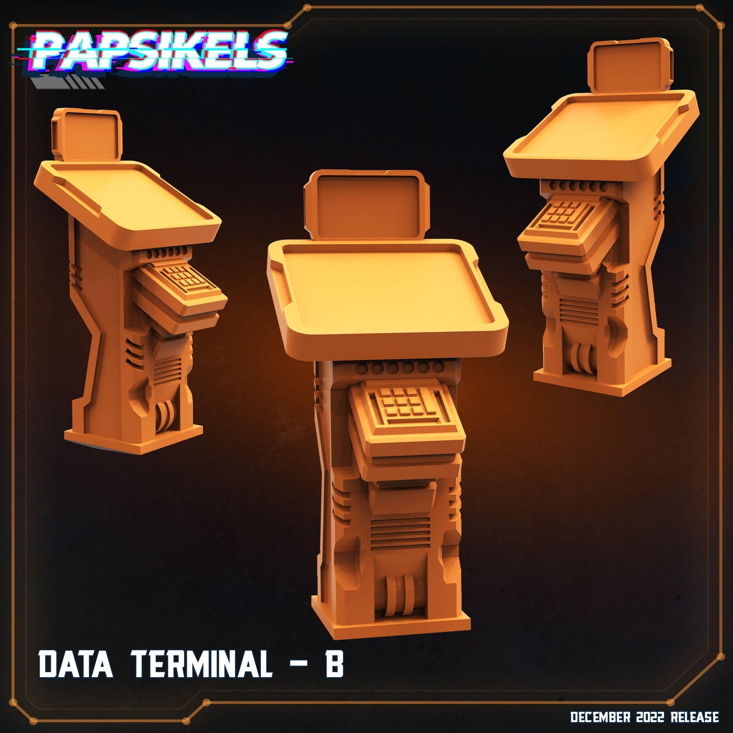 3D Printed Papsikels Cyberpunk Sci-Fi Data Terminal Set 1 - 28mm 32mm ...