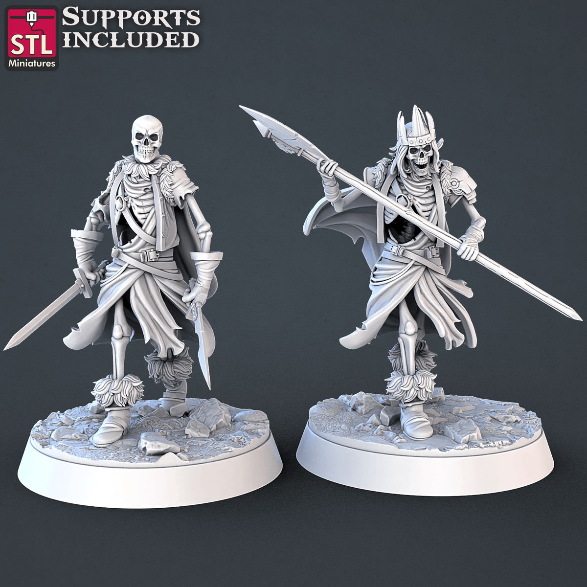 3D Printed STL Miniatures Skeletons Set 28mm - 32mm War Gaming D&D – 3D ...